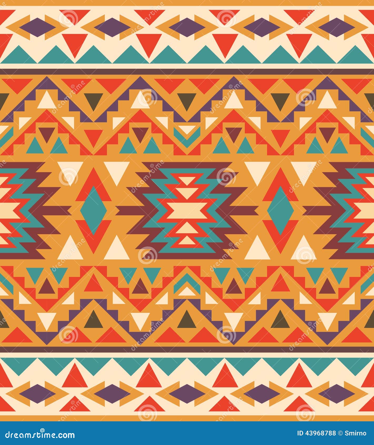 Seamless Colorful Navajo Pattern Stock Vector - Illustration of aztec ...