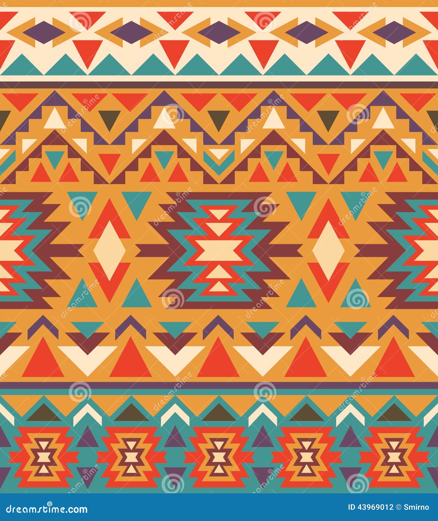 Seamless Colorful Navajo Pattern Stock Vector - Illustration of culture ...