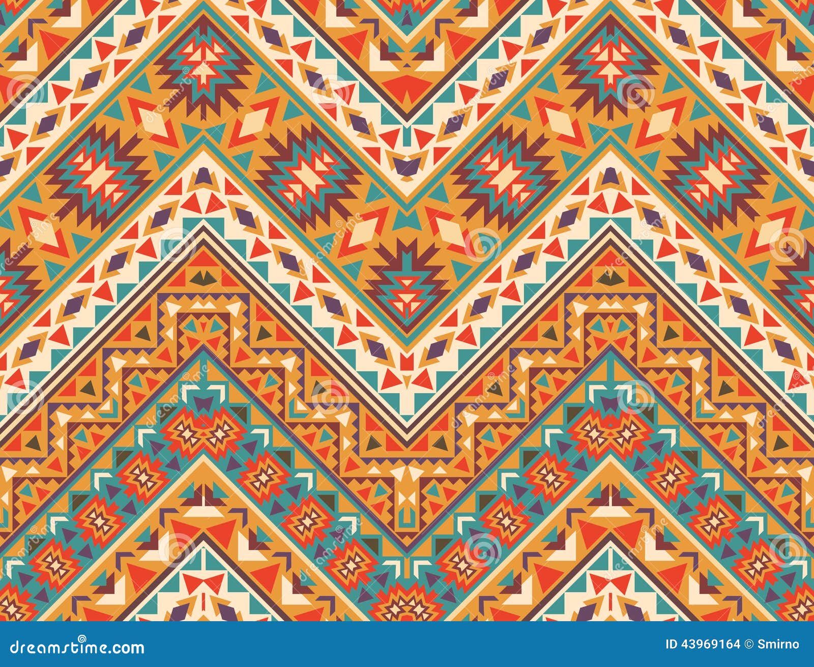 Seamless Colorful Navajo Pattern Stock Vector - Illustration of ...