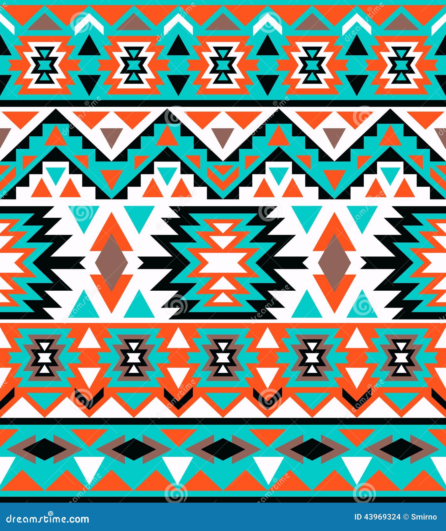 Seamless Colorful Navajo Pattern Stock Vector - Illustration of ...
