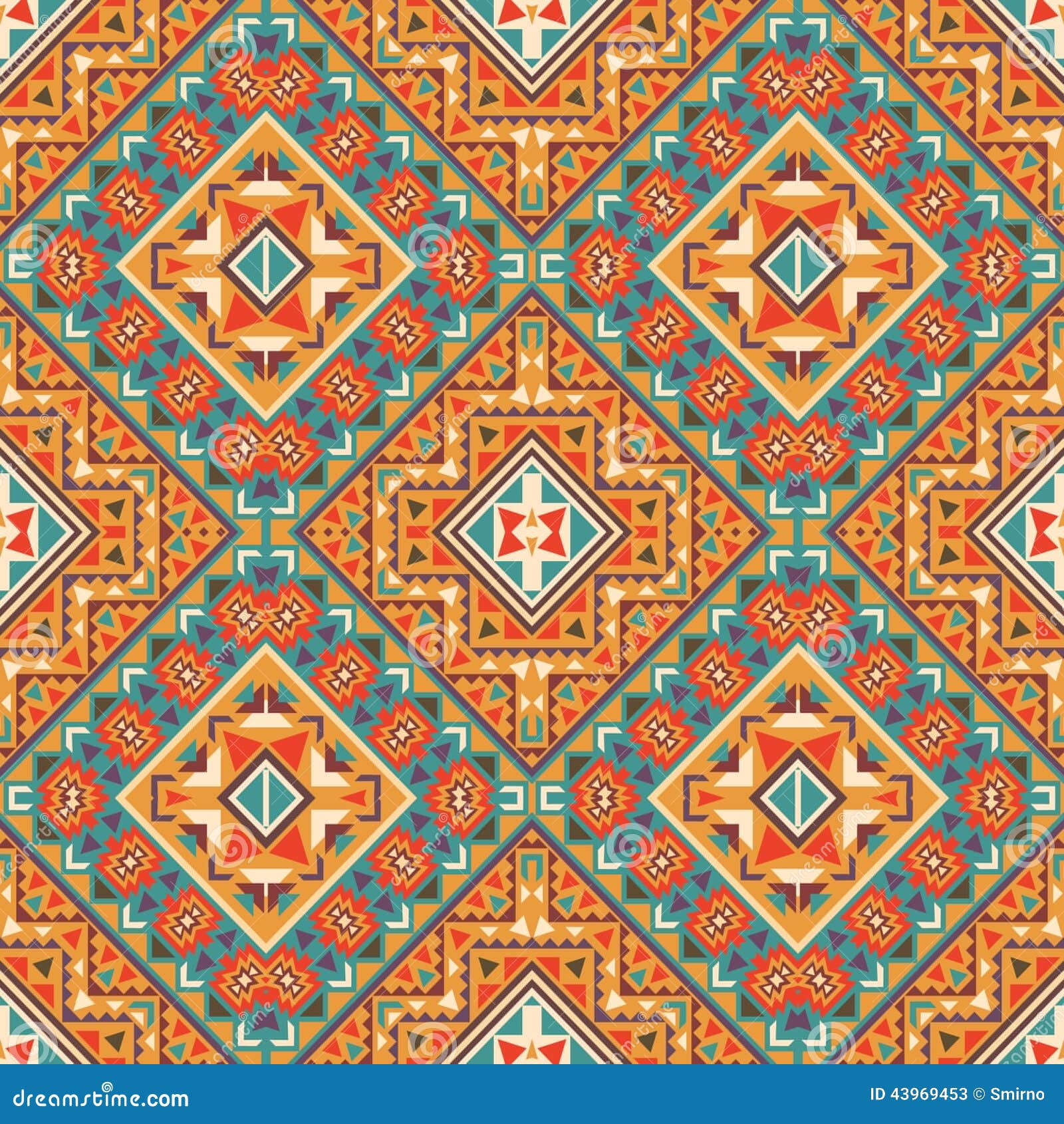 Seamless Colorful Navajo Pattern Stock Vector - Illustration of navajo ...