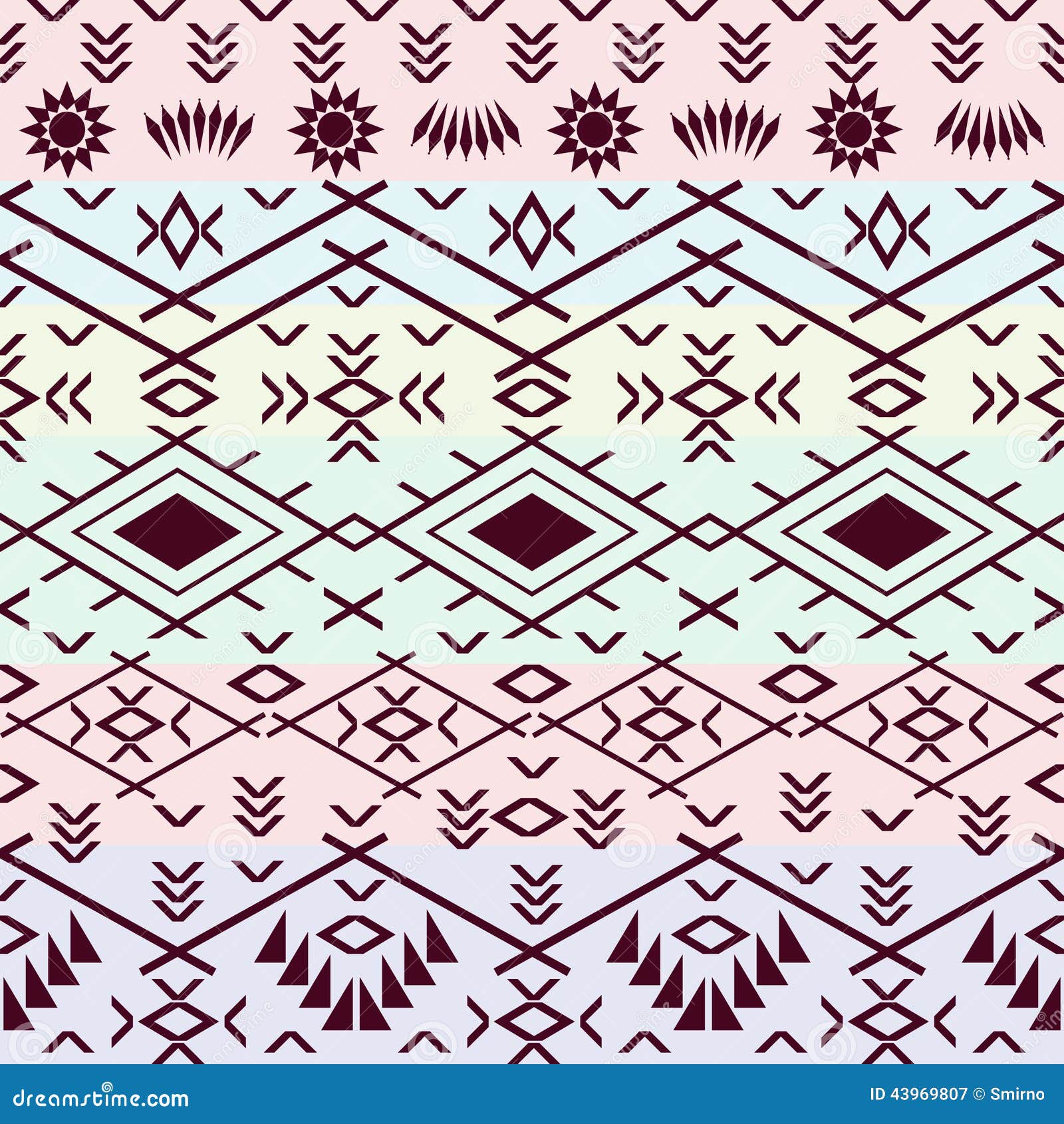 Seamless Colorful Navajo Pattern Stock Vector - Illustration of ...