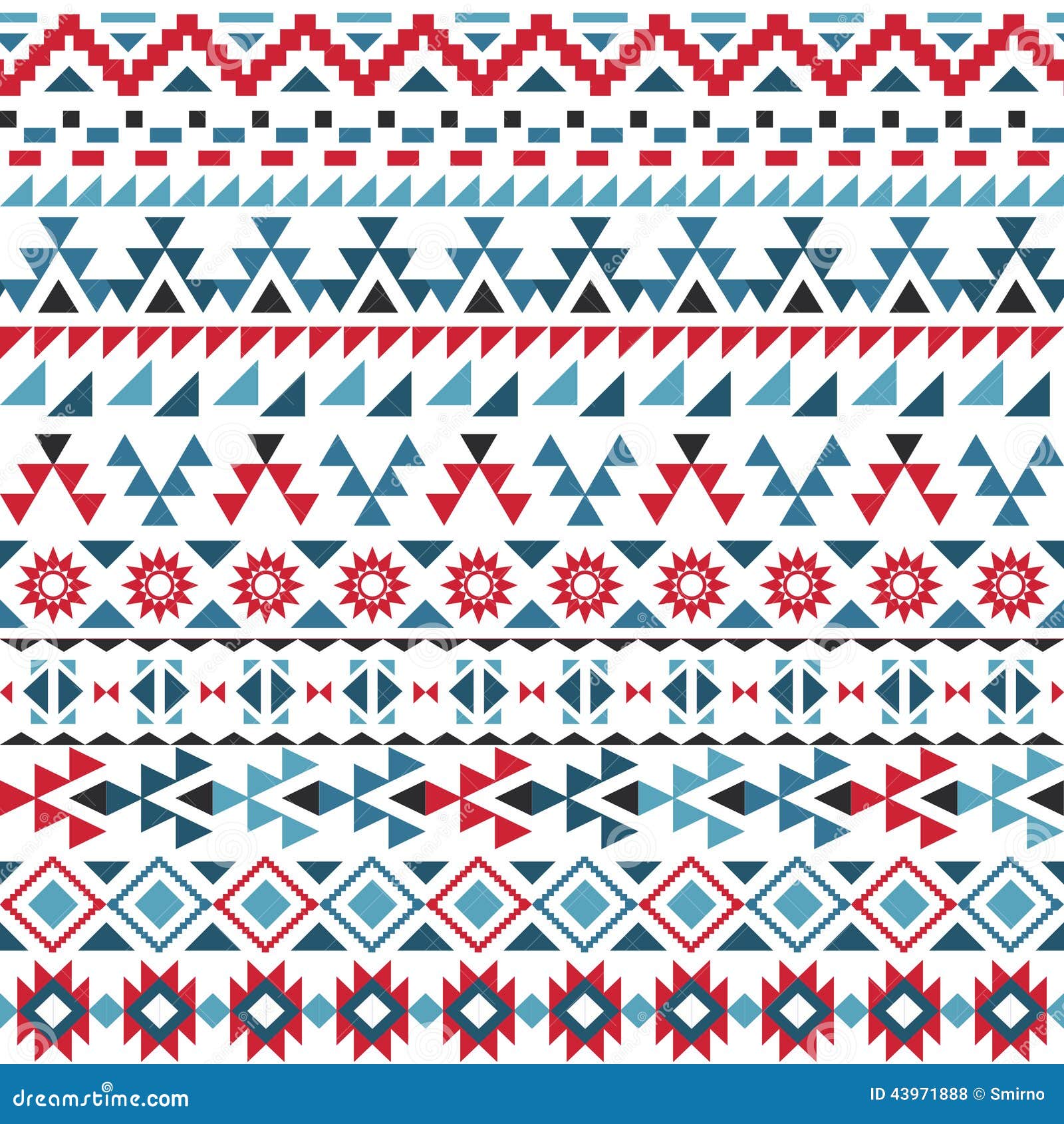 Seamless Colorful Navajo Pattern Stock Vector - Illustration of design ...