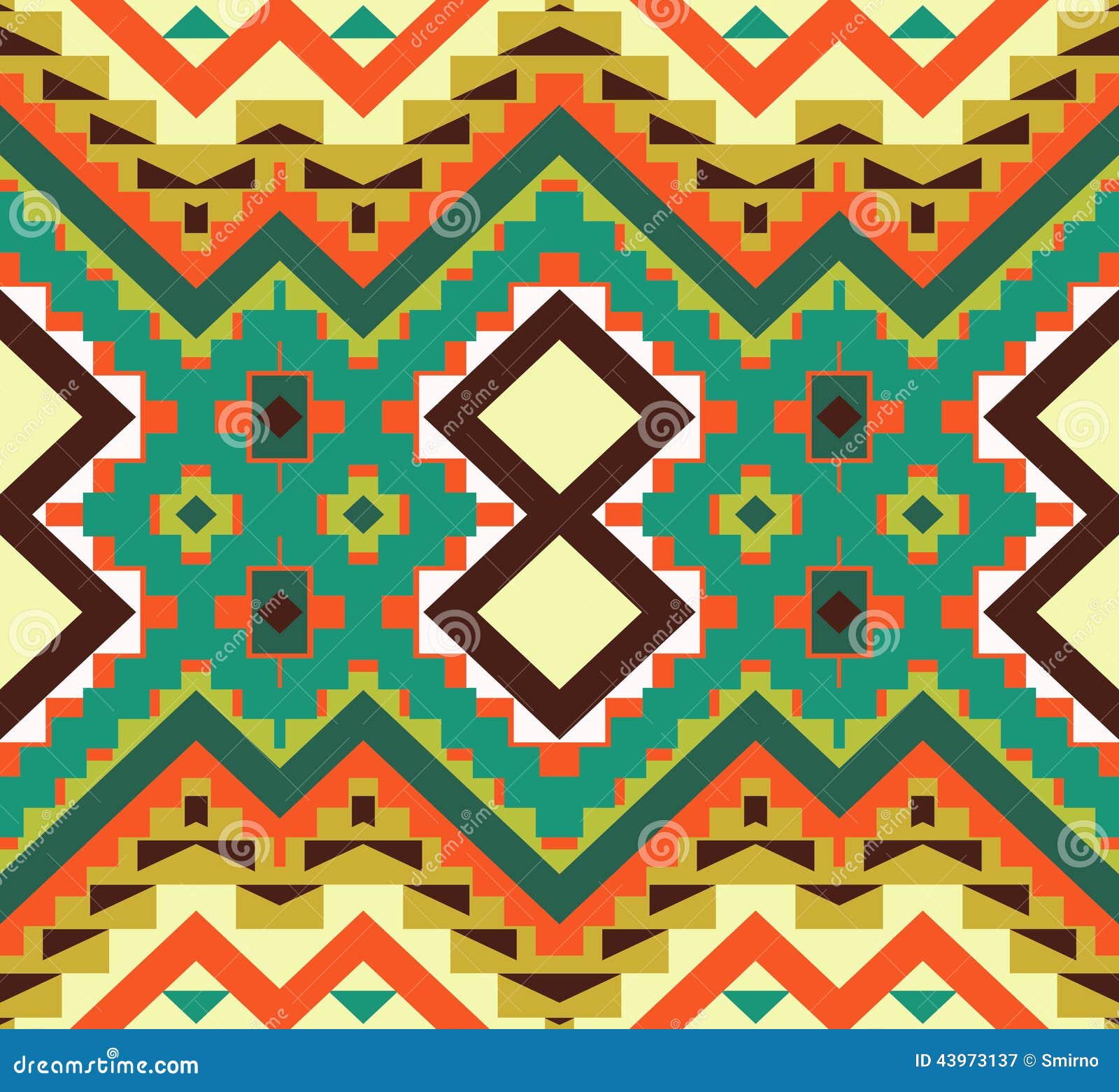 Seamless Colorful Navajo Pattern Stock Vector - Illustration of ...