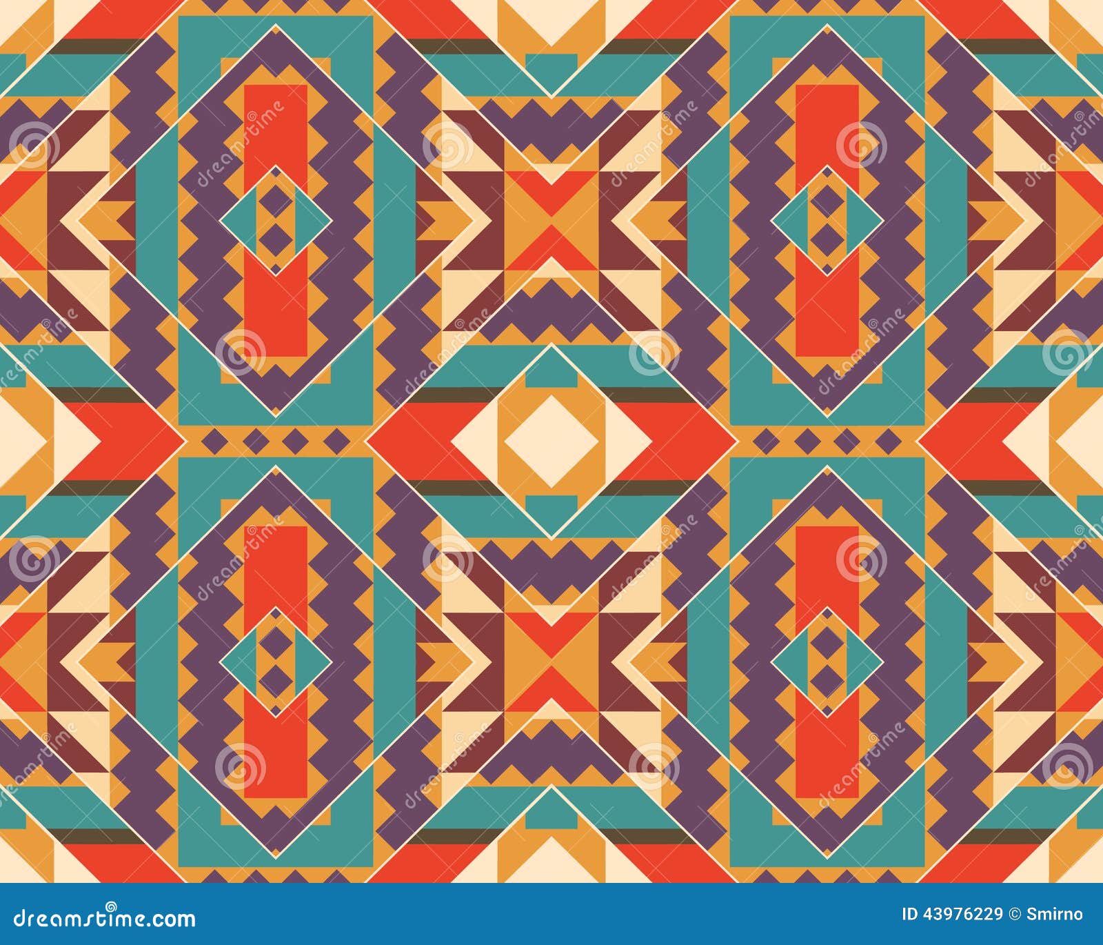 Seamless Colorful Navajo Pattern Stock Vector - Illustration of fabric ...