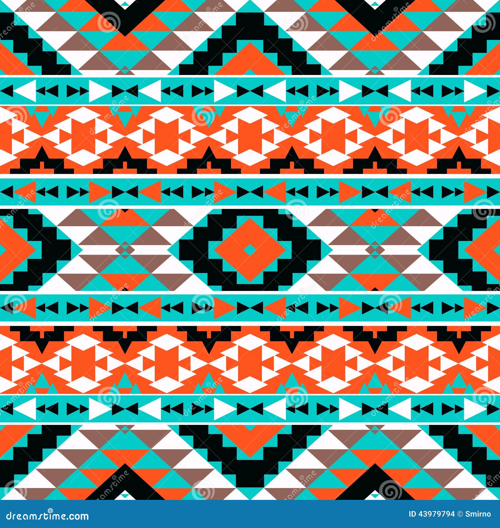 Seamless Colorful Navajo Pattern Stock Vector - Illustration of native ...