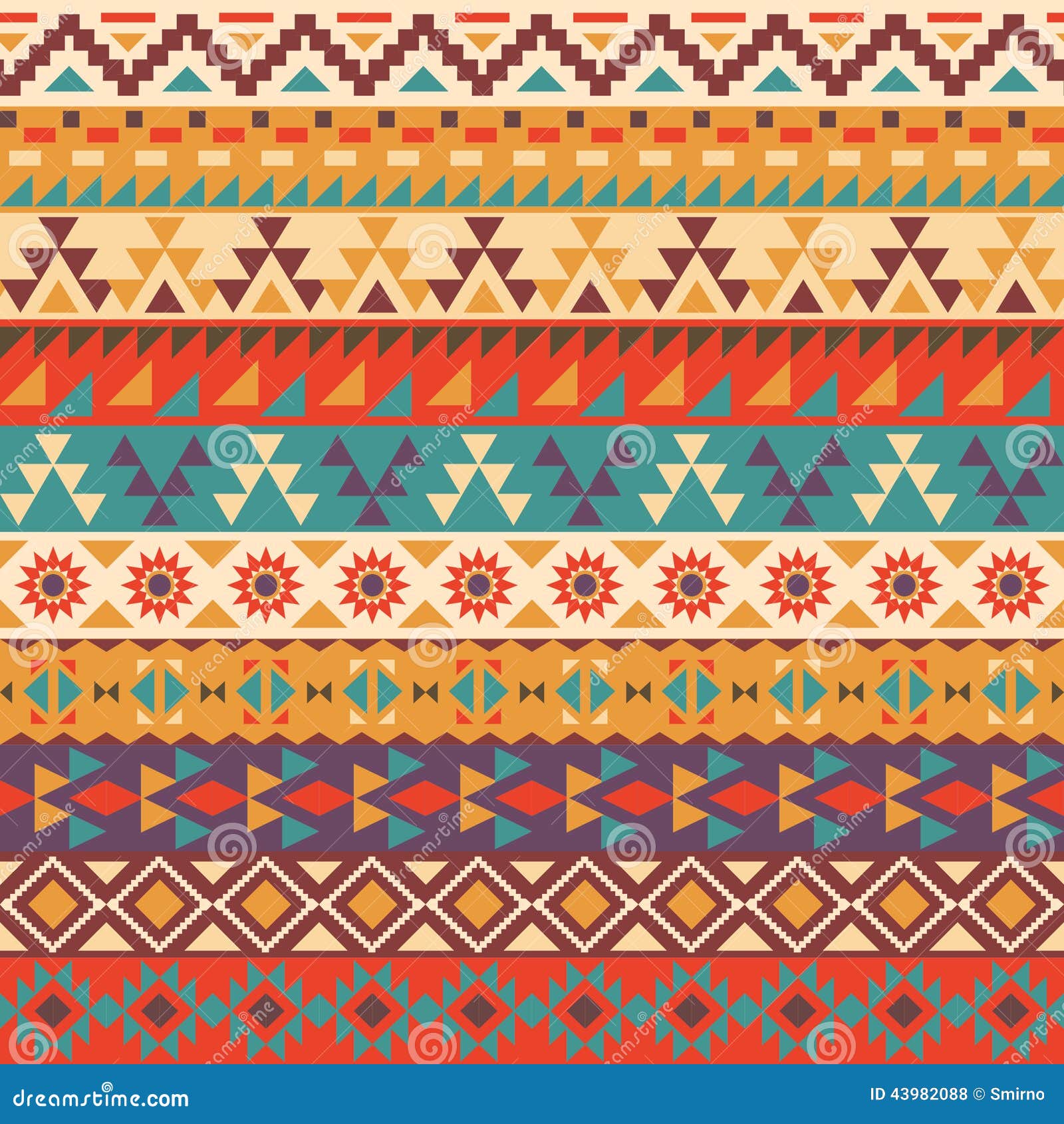 Seamless Colorful Navajo Pattern Stock Vector - Illustration of ...
