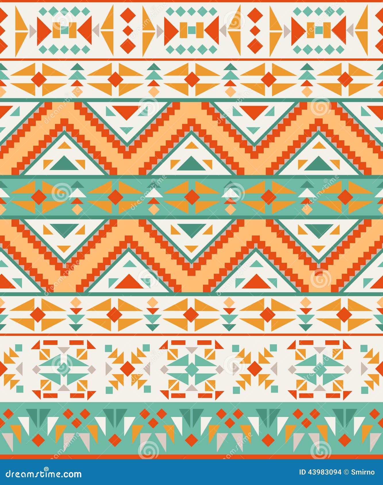 Seamless Colorful Navajo Pattern Stock Vector - Illustration of ...
