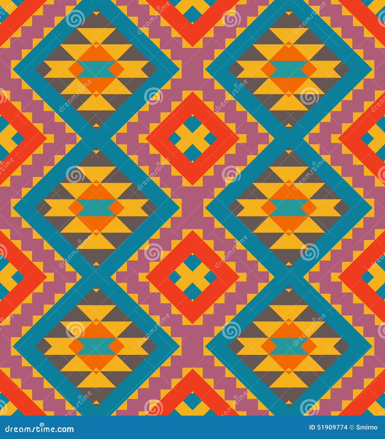 Seamless Colorful Navajo Pattern Stock Vector - Illustration of folk ...