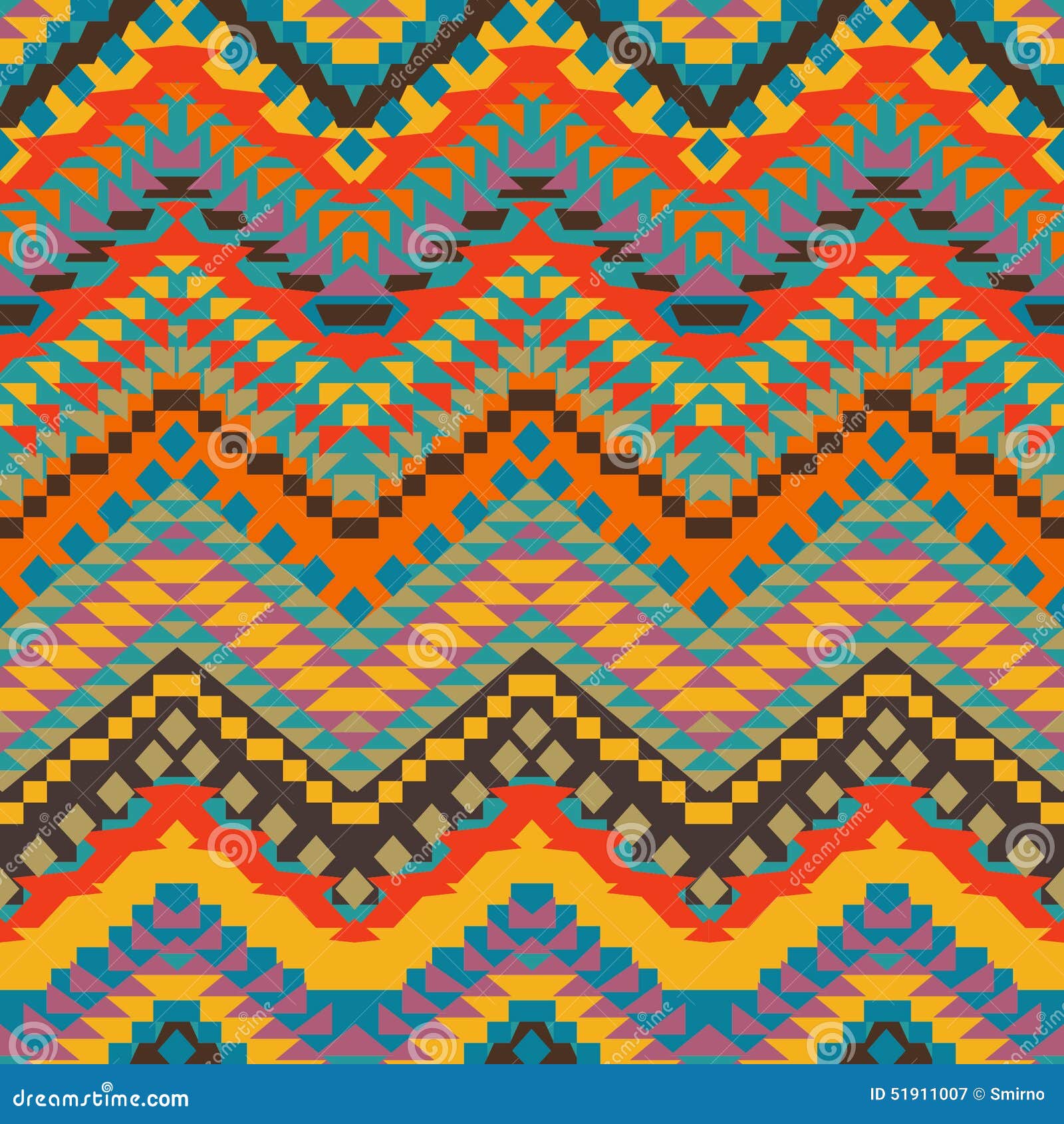 Seamless Colorful Navajo Pattern Stock Vector - Illustration of drawing ...