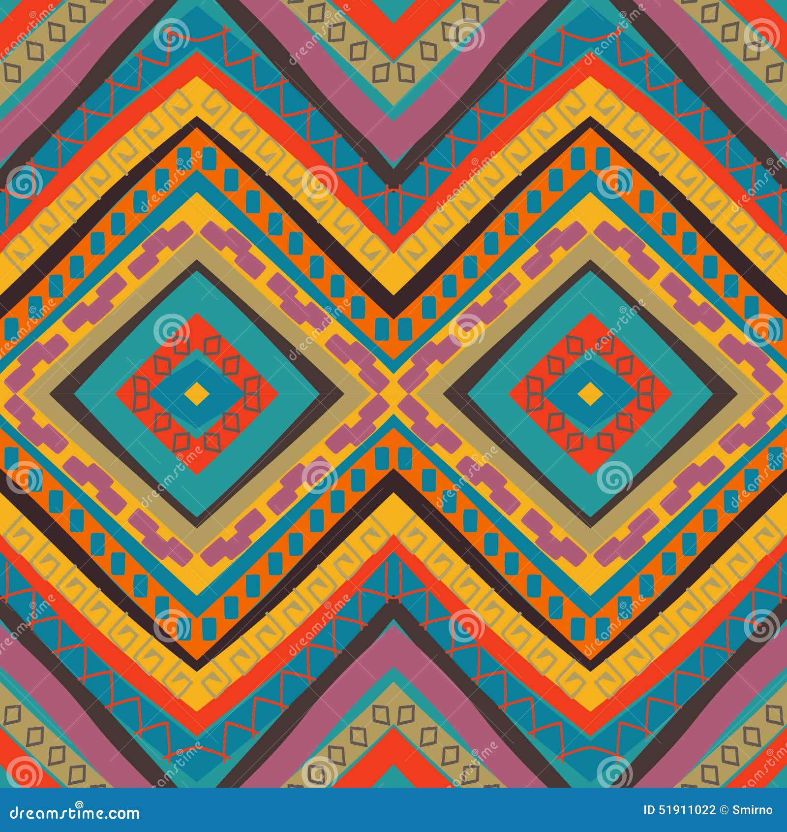 Seamless Colorful Navajo Pattern Stock Vector - Illustration of native ...