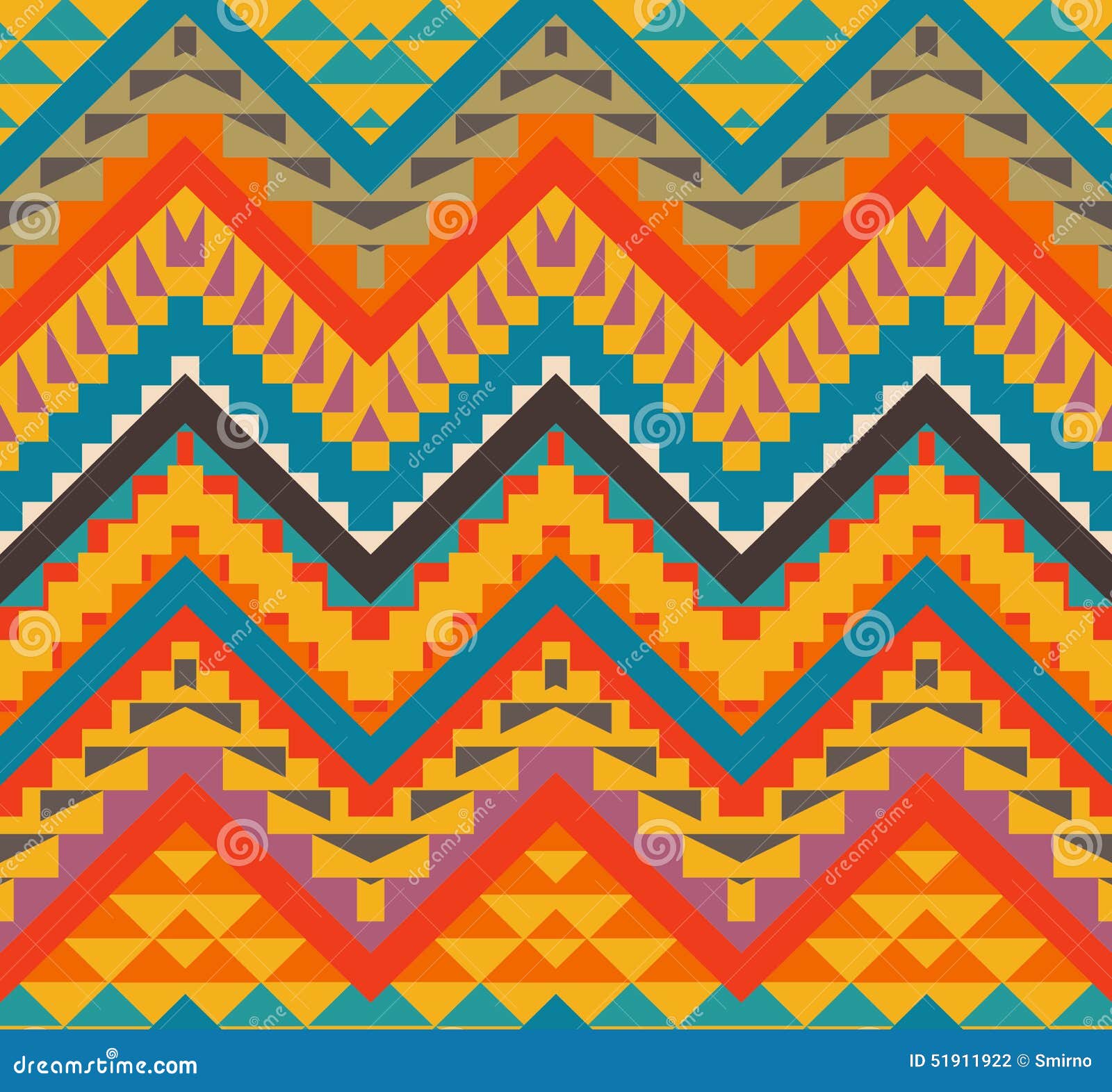 Seamless Colorful Navajo Pattern Stock Vector - Illustration of ...