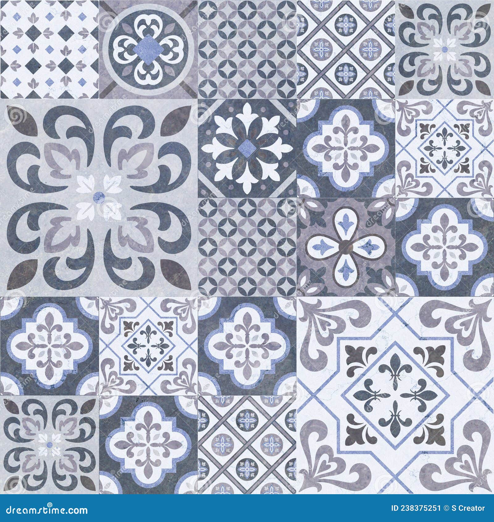 Seamless Colorful Patchwork Moroccan Floor Tile Stock Illustration