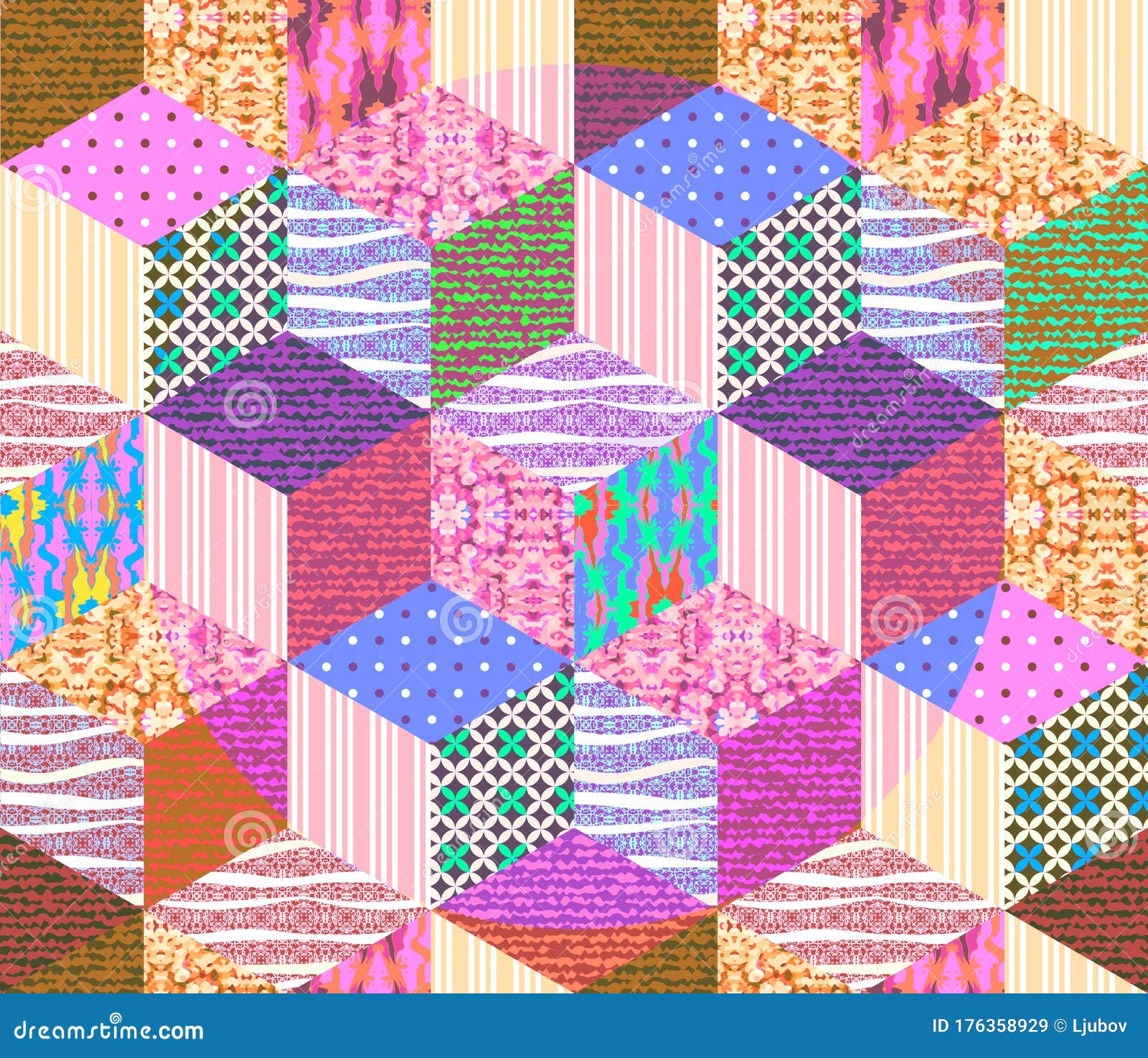 Seamless Colorful Patchwork Pattern. Beautiful Creative Design Stock ...