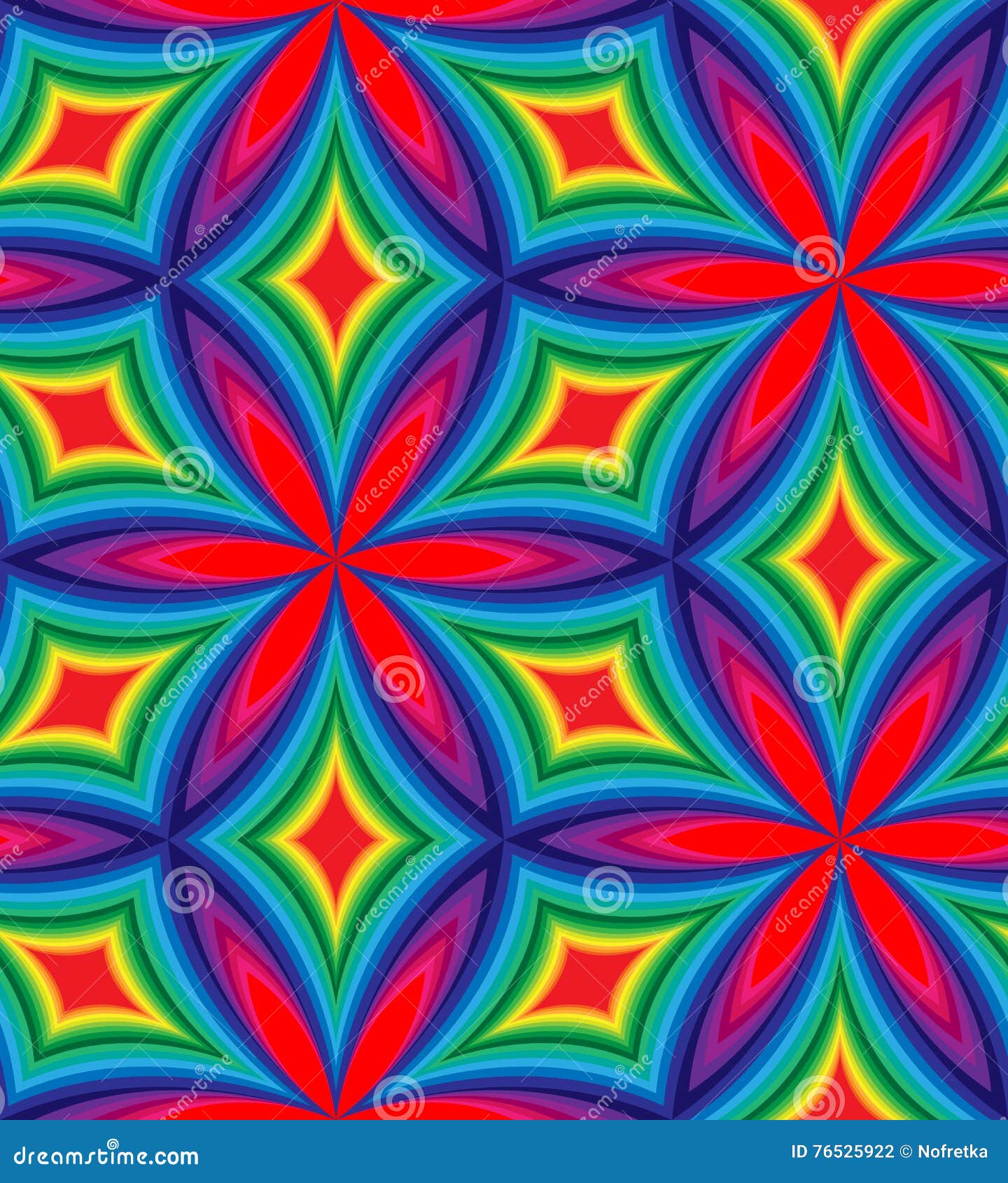Seamless Colorful Pattern of Curved Diamonds. Geometric Abstract ...