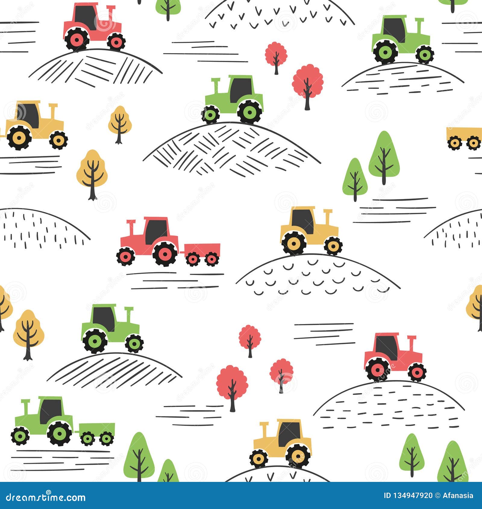 Seamless Tractors Pattern In Constructivism Soviet Style. Vector ...