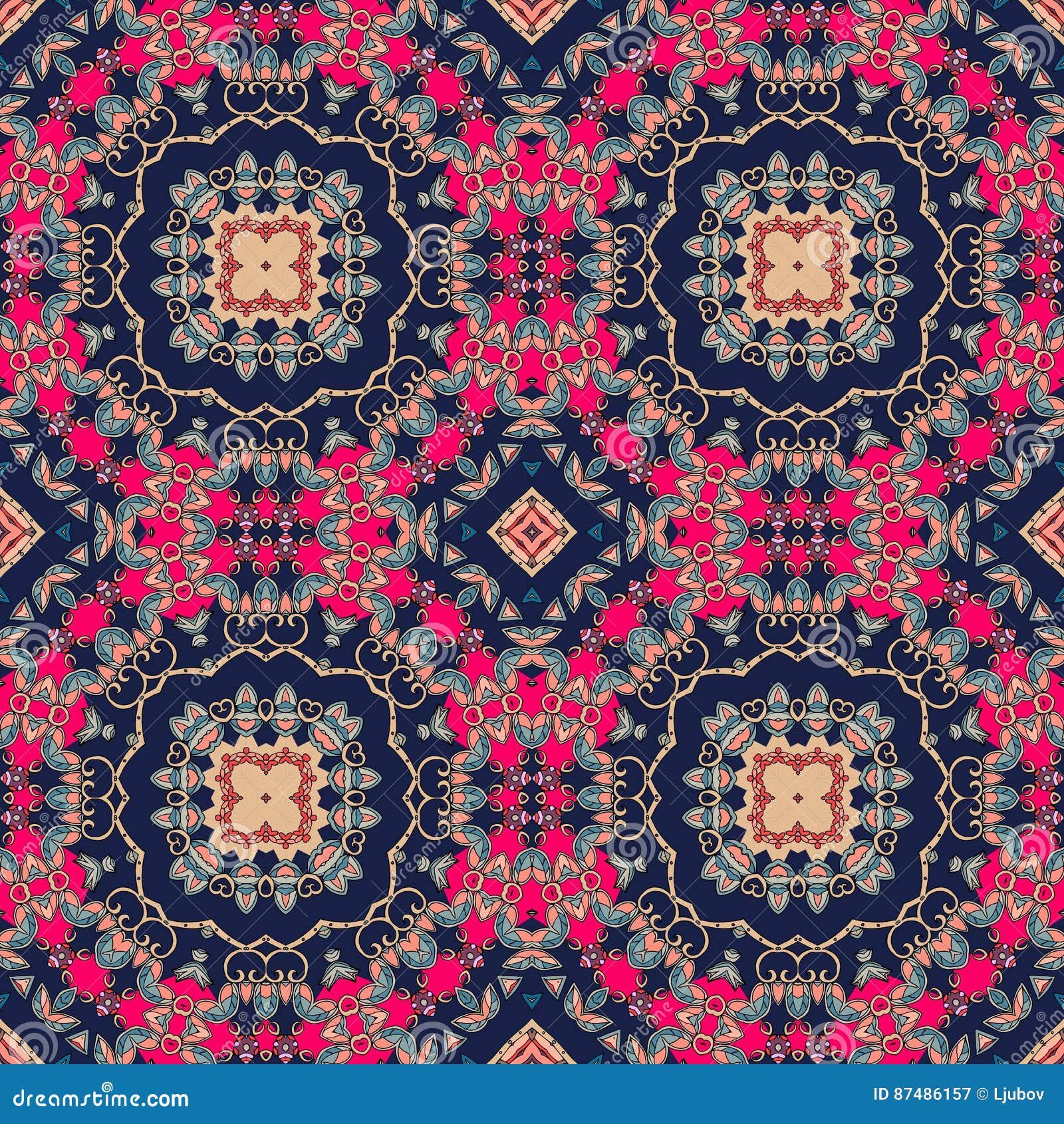 Seamless Colorful Pattern in Moroccan Style Stock Illustration ...