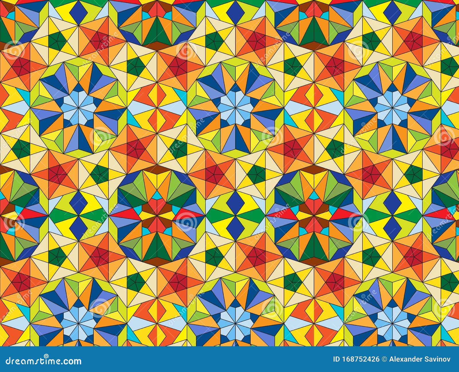 Seamless Colorful Rectilinear Pattern Based on a Pentagon. Background ...