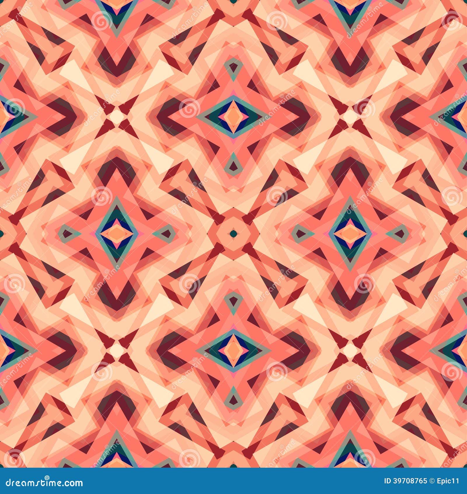 Seamless Colorful Retro Pattern Background Stock Vector - Illustration ...