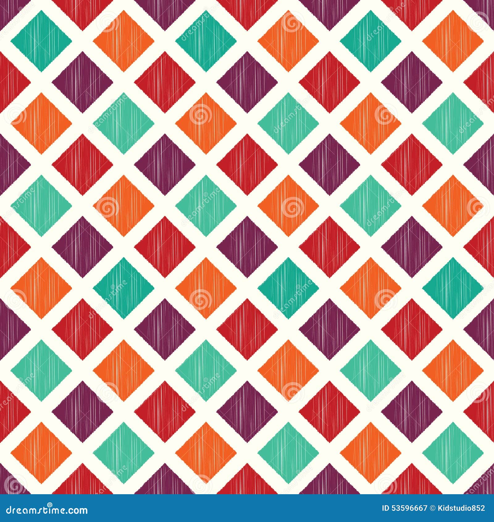 Seamless Colorful Rhombus Tiles Pattern Stock Vector - Illustration of ...