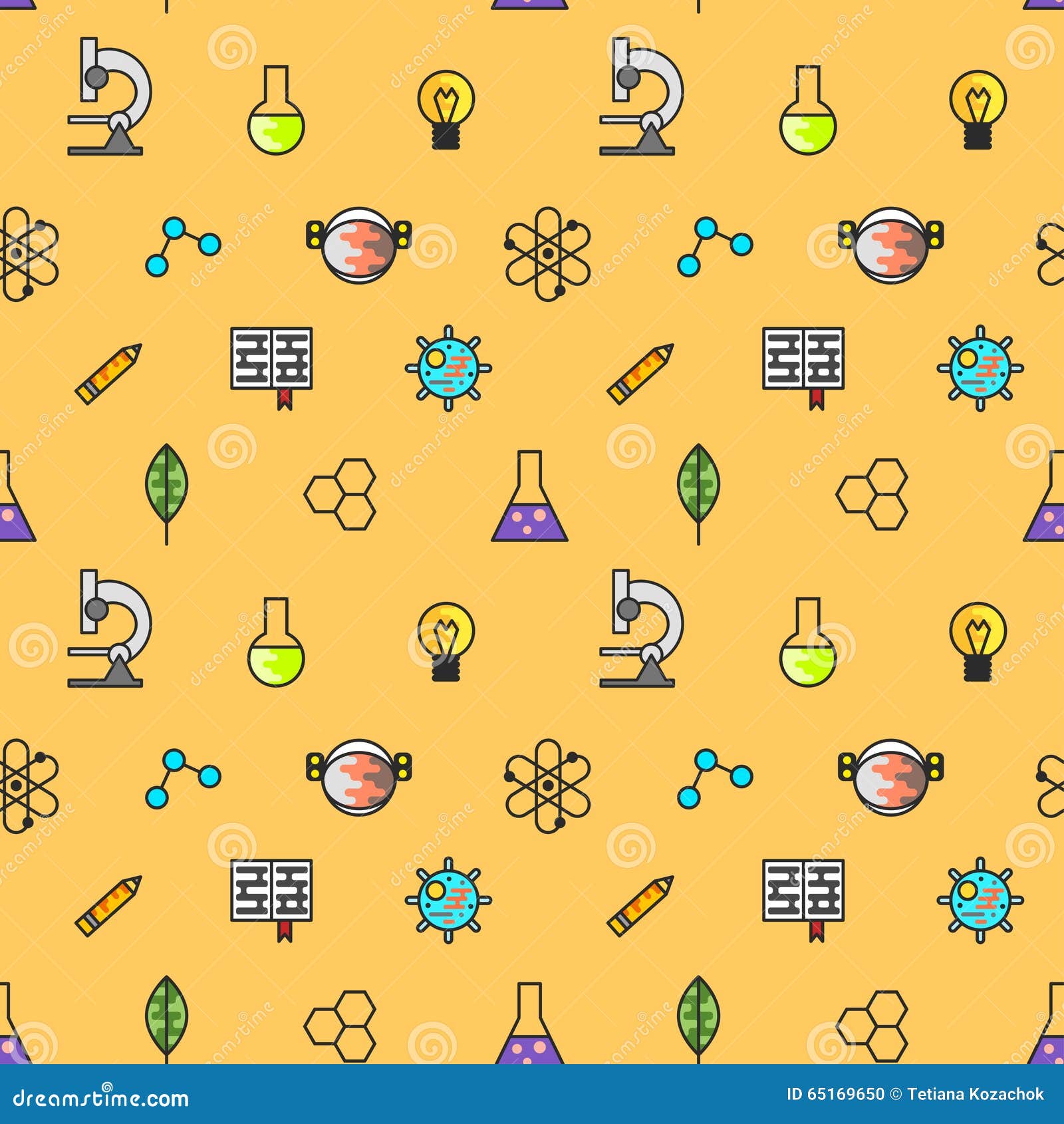 Colorful Science Symbol - Magnifying Glass Vector Illustration ...