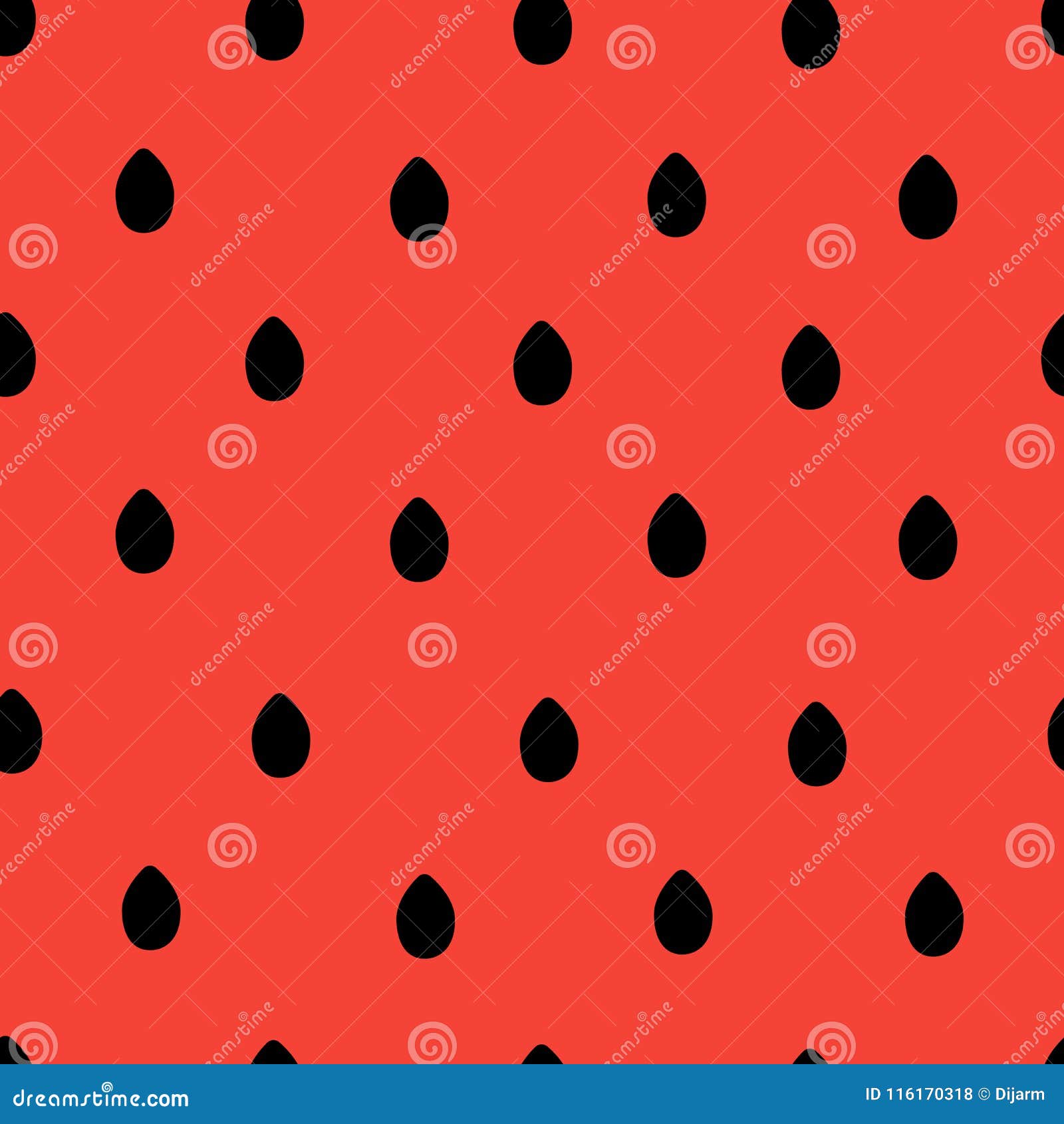 Seamless Colorful Watermelon Seeds Pattern on Red Background Stock ...