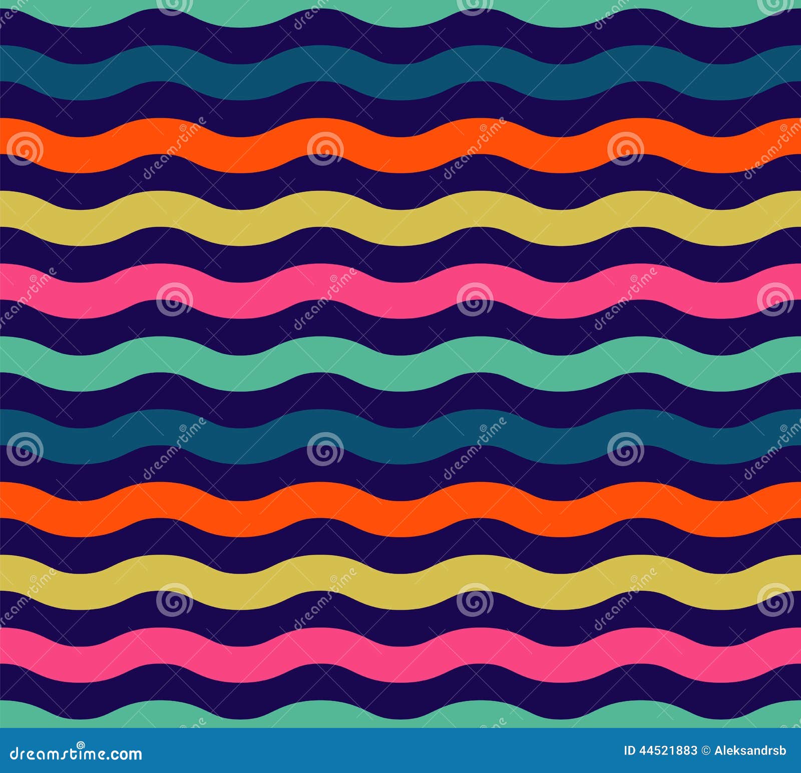 Seamless Colorful Wave Pattern Stock Vector - Illustration of ocean ...