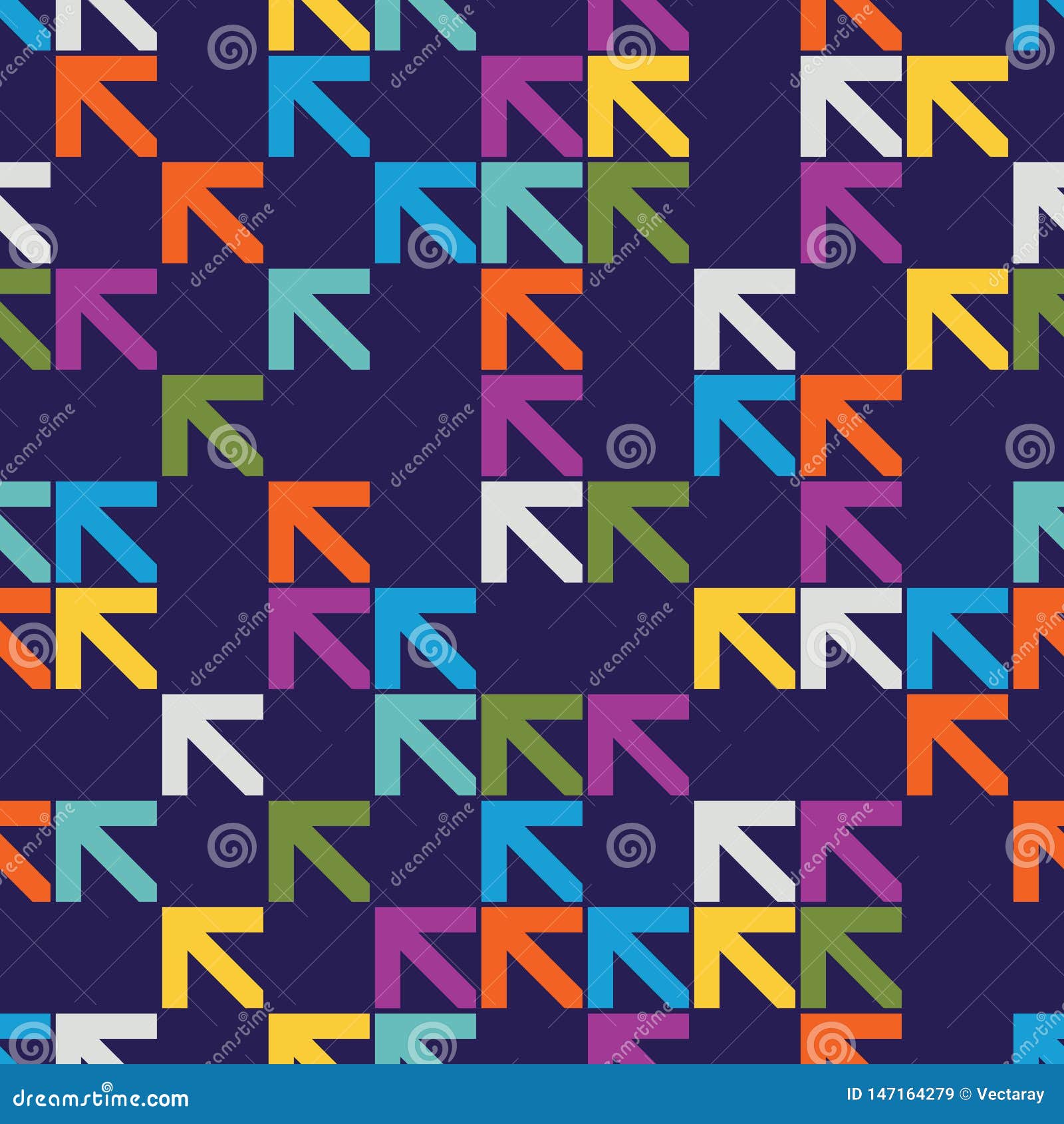 Seamless Colourful Arrow Pattern Background Stock Illustration ...