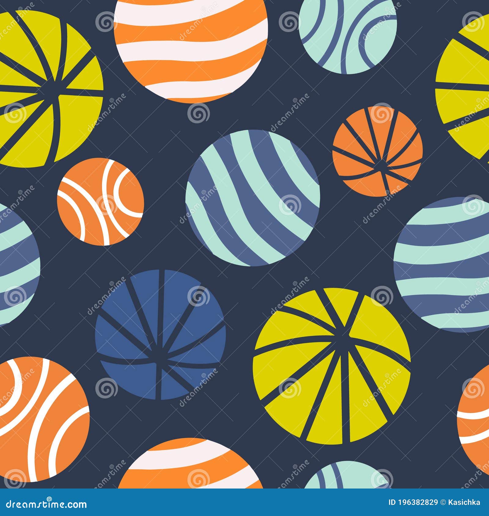 Seamless Colourful Pattern with Circles in Line Stock Vector ...