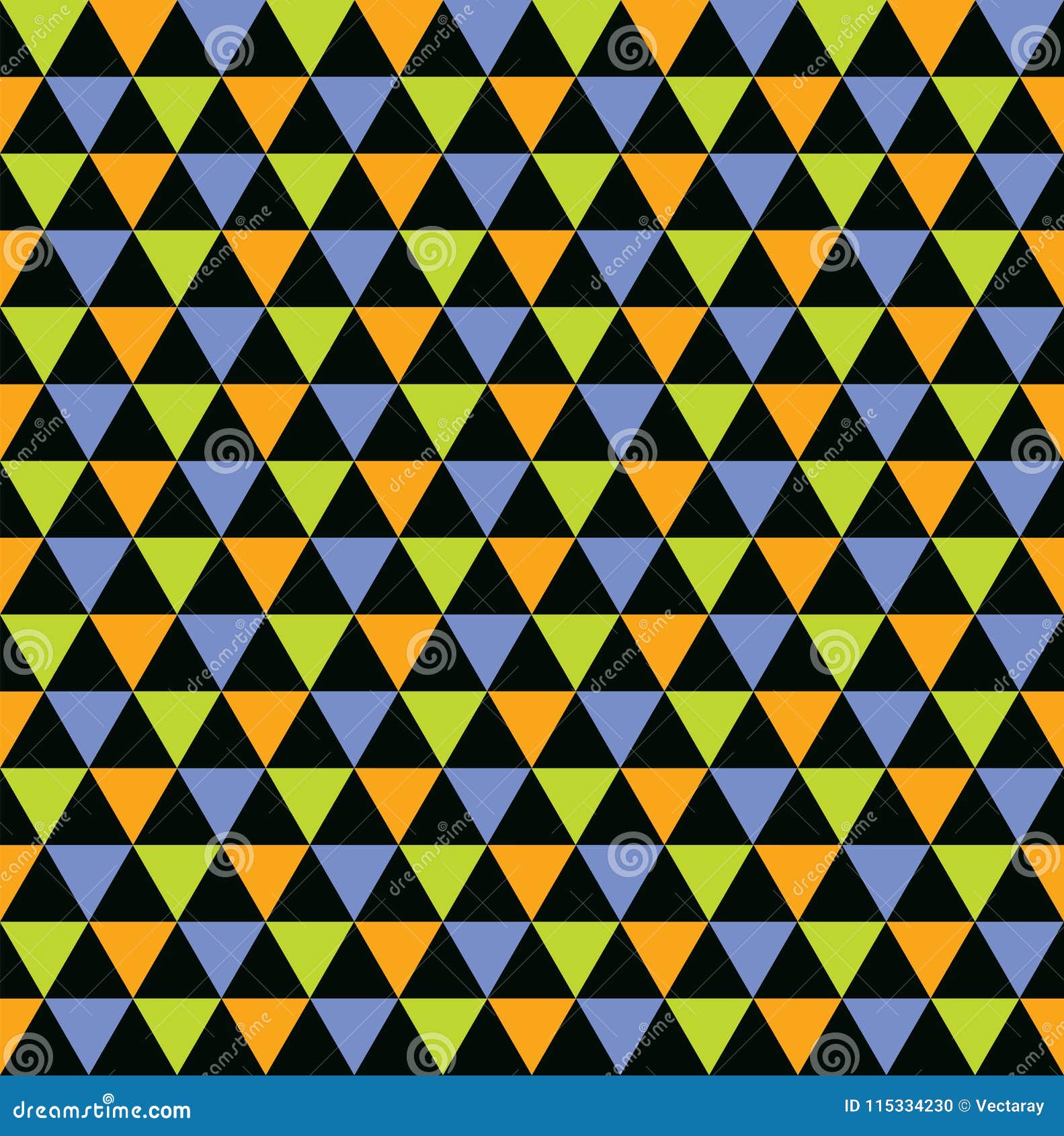 Seamless Colourful Triangle Pattern Background Stock Illustration ...