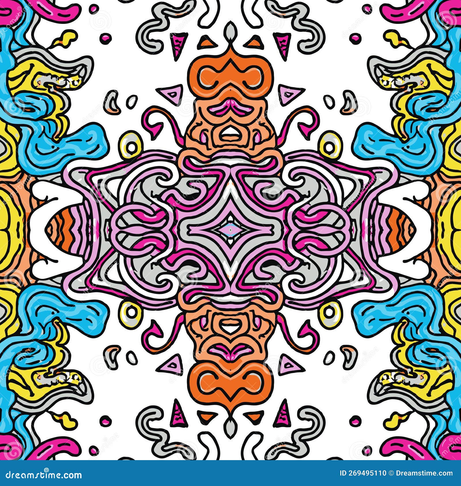 Seamless Colourful Waves Doodles Pattern Stock Vector - Illustration of ...