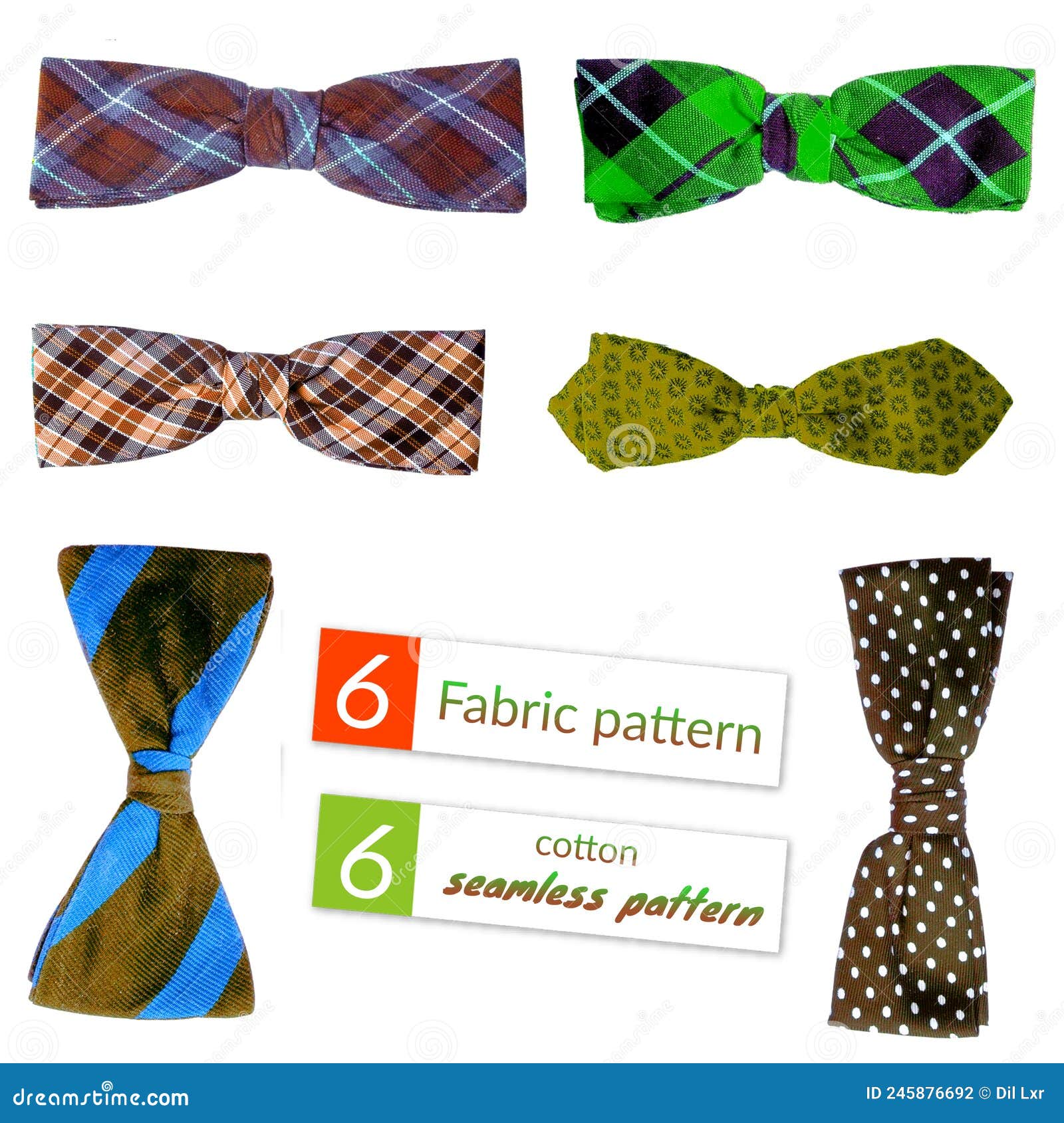 6 Seamless Colourfull Cotton Fabric Patterns Stock Illustration ...
