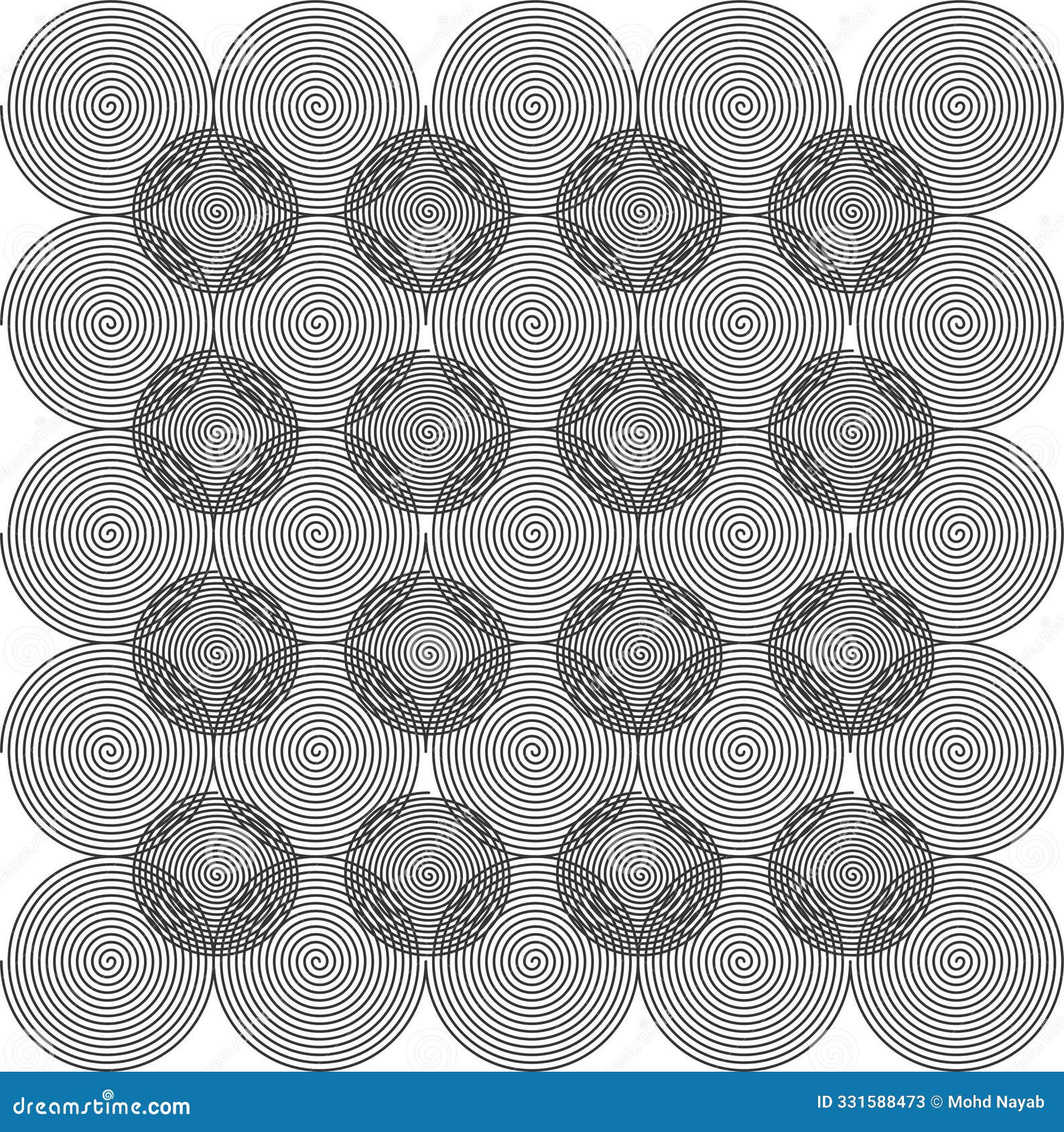Seamless Concentric Black Circles Pattern Pro Vector Cdr X6 Stock ...