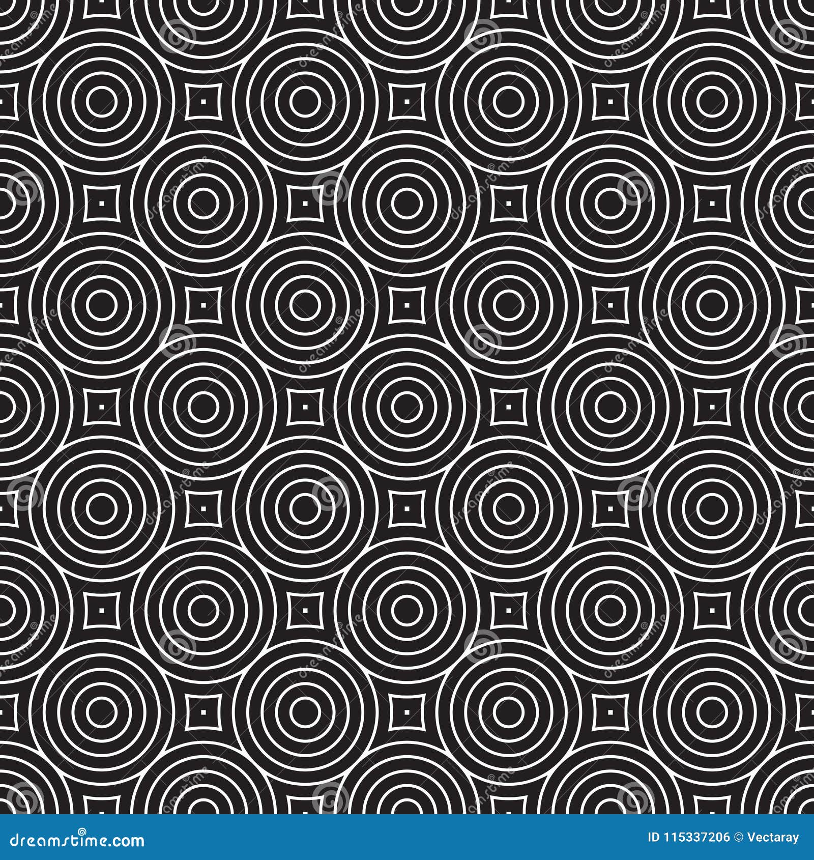 Seamless Concentric Circle Pattern Background. Stock Illustration ...