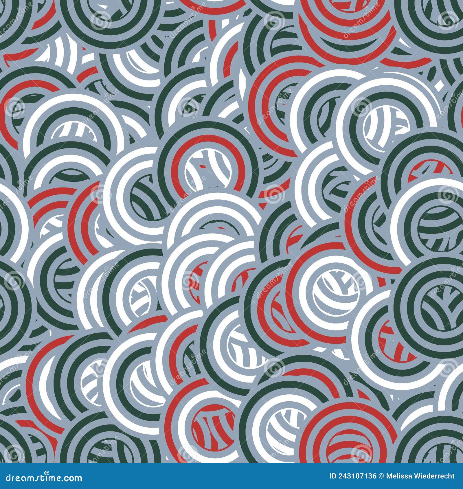 Seamless Concentric Circle in Retro Colors Surface Pattern Design for ...