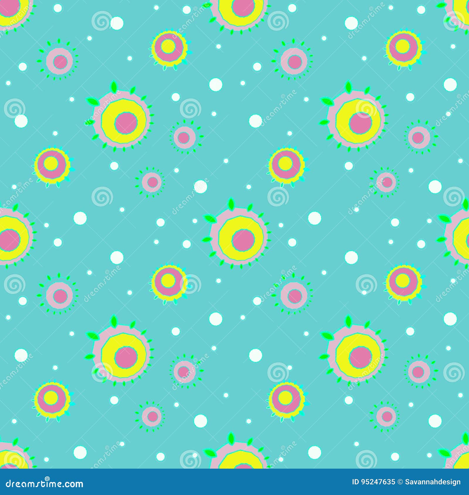 Seamless Concentric Circles Pattern Turquoise White Pink Yellow Violet ... Seamless Concentric Circles Pattern Turquoise White Pink Yellow Violet ...