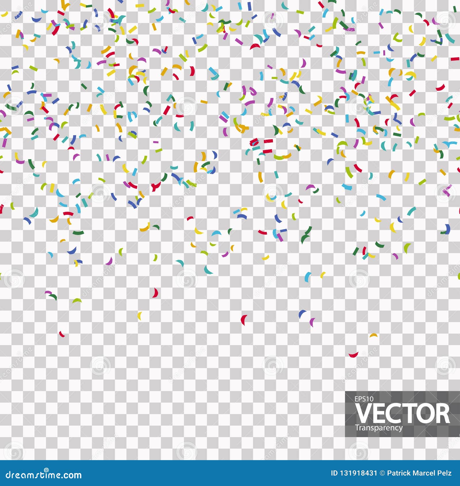 Seamless Confetti Party Background With Vector Transparency Stock ...