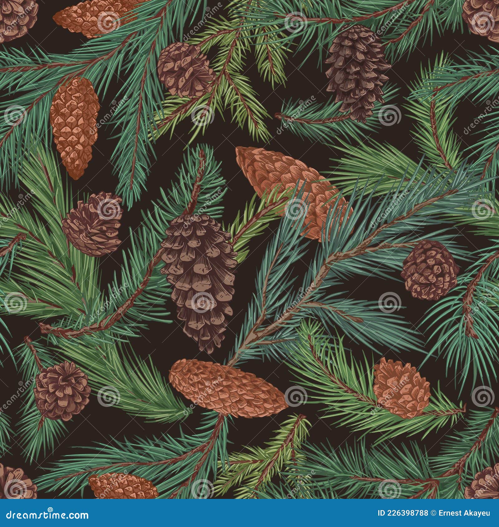 Seamless Coniferous Forest Border Vector Illustration | CartoonDealer ...