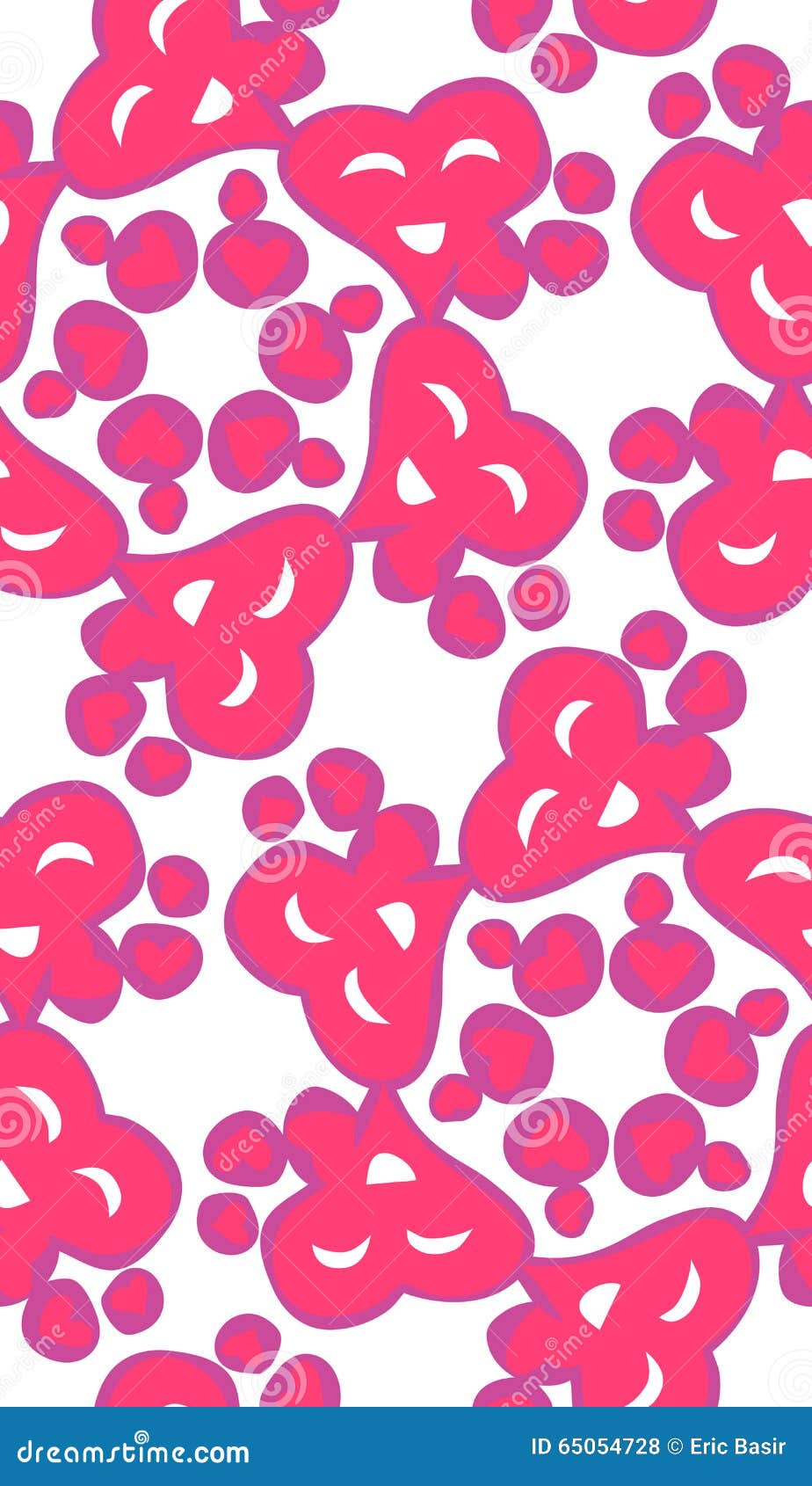Seamless Connected Heart Pattern Stock Illustration - Illustration of ...