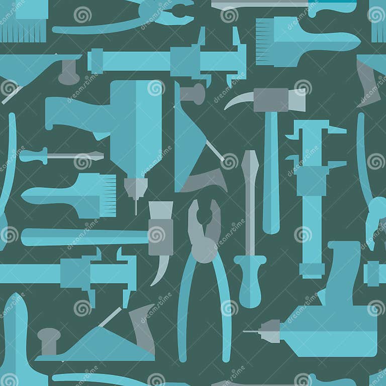 Seamless Construction Hand Tools Pattern. Vector Illustration Stock ...