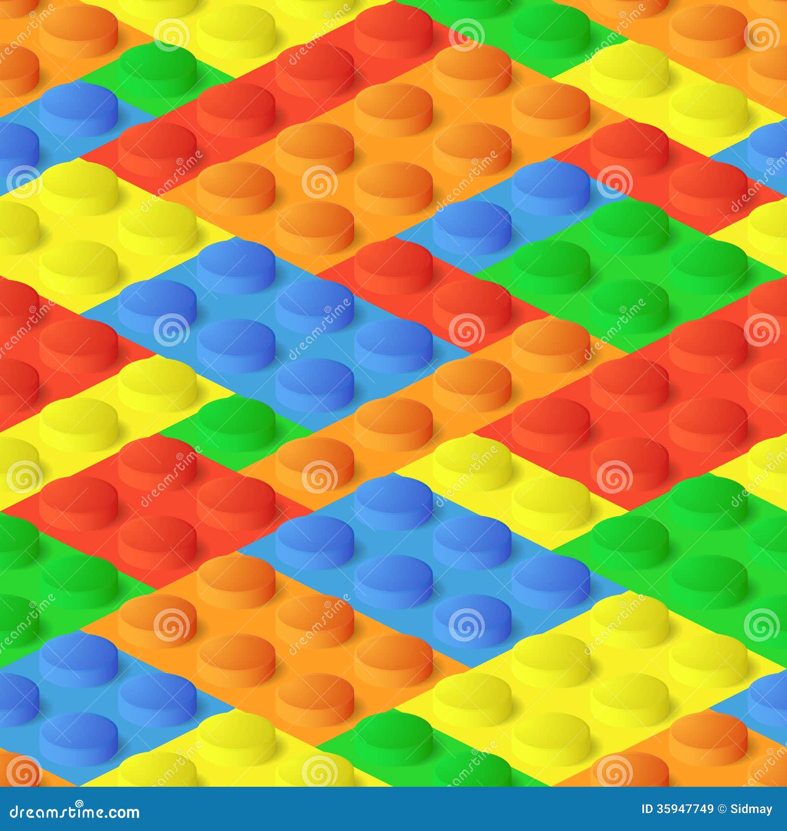 Seamless Construction, Plastic Colourful Blocks Stock Vector ...