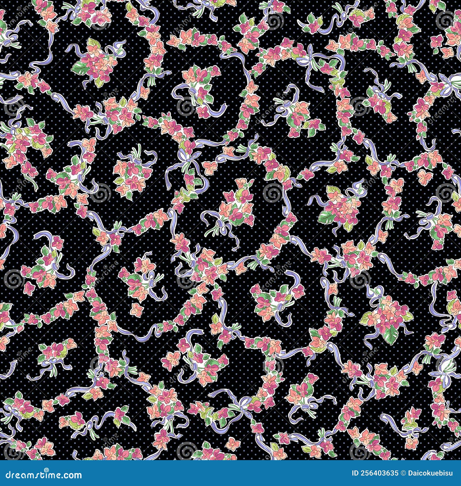 Seamless Continuous Pattern of Cute Bouquets, Stock Vector ...