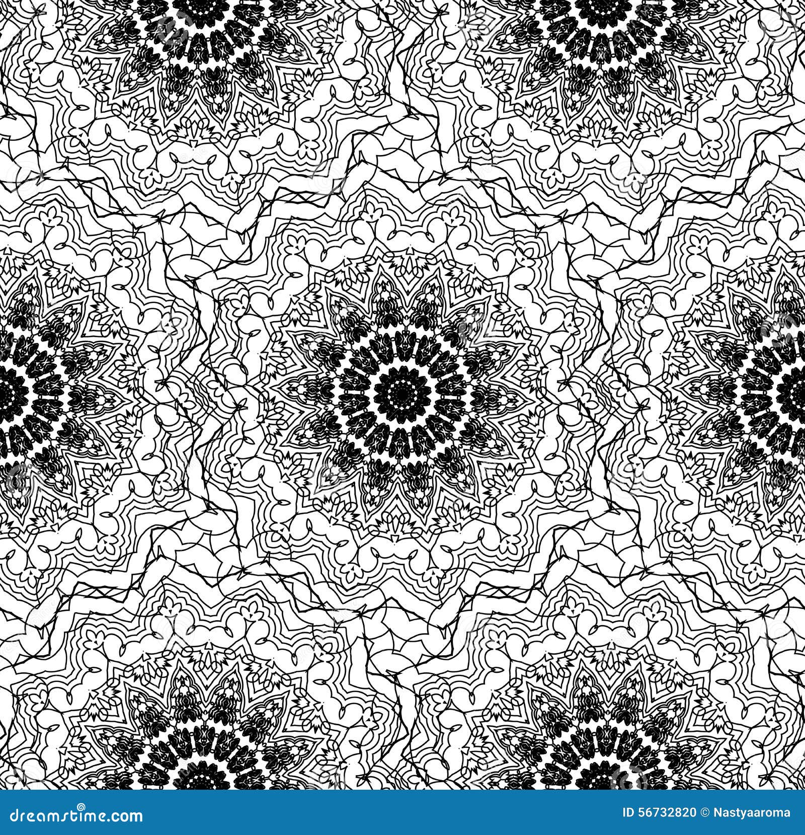Seamless Contour Floral Pattern Stock Illustration - Illustration of ...