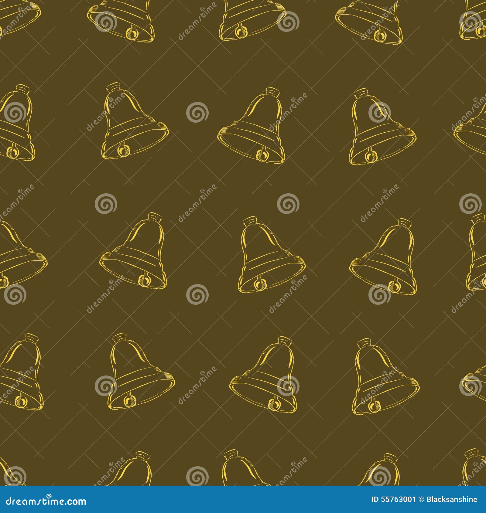 Seamless Contour of Hand Bells Stock Vector - Illustration of light ...