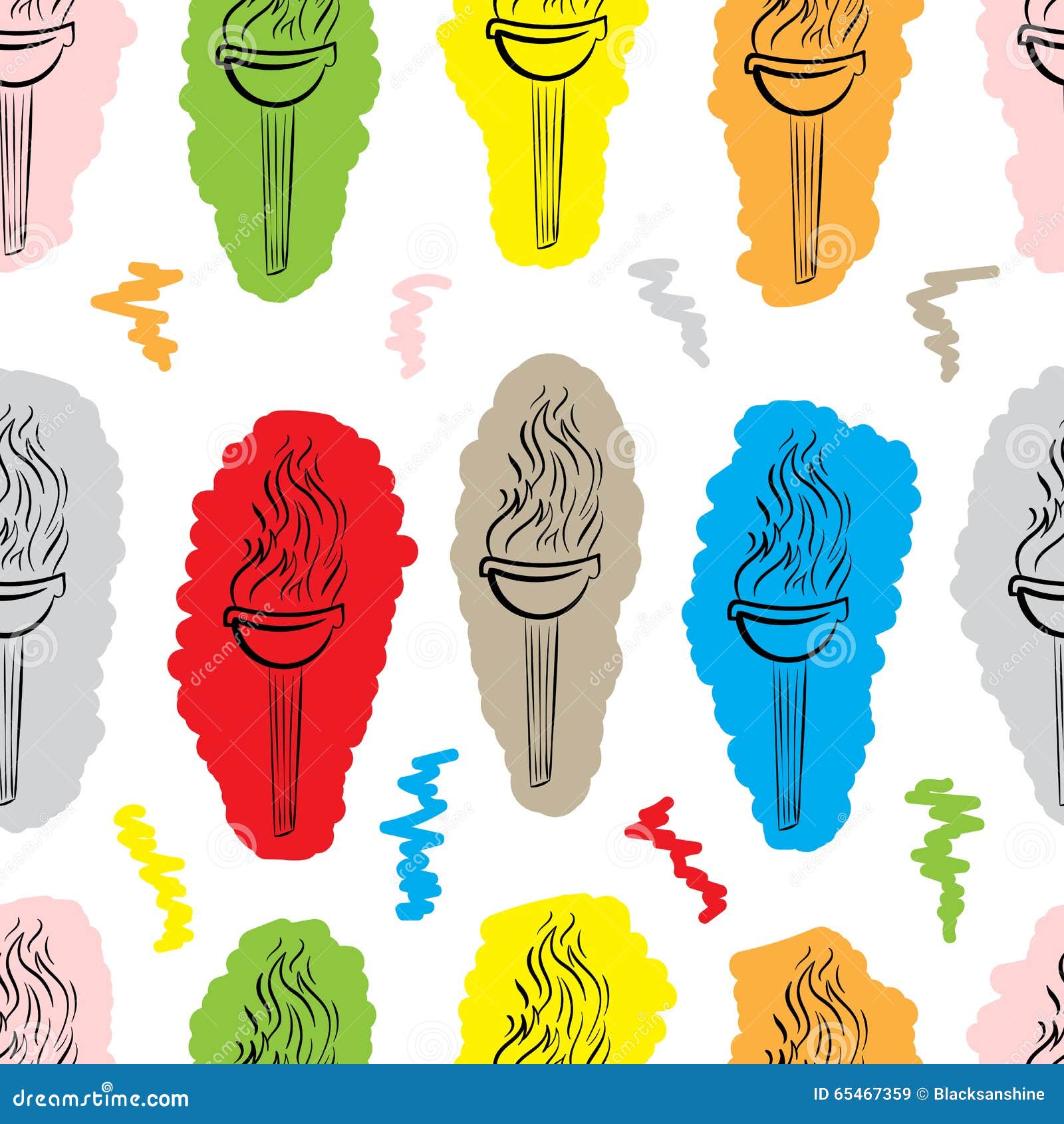 Seamless Contours Color Torch Stock Vector - Illustration of ancient ...