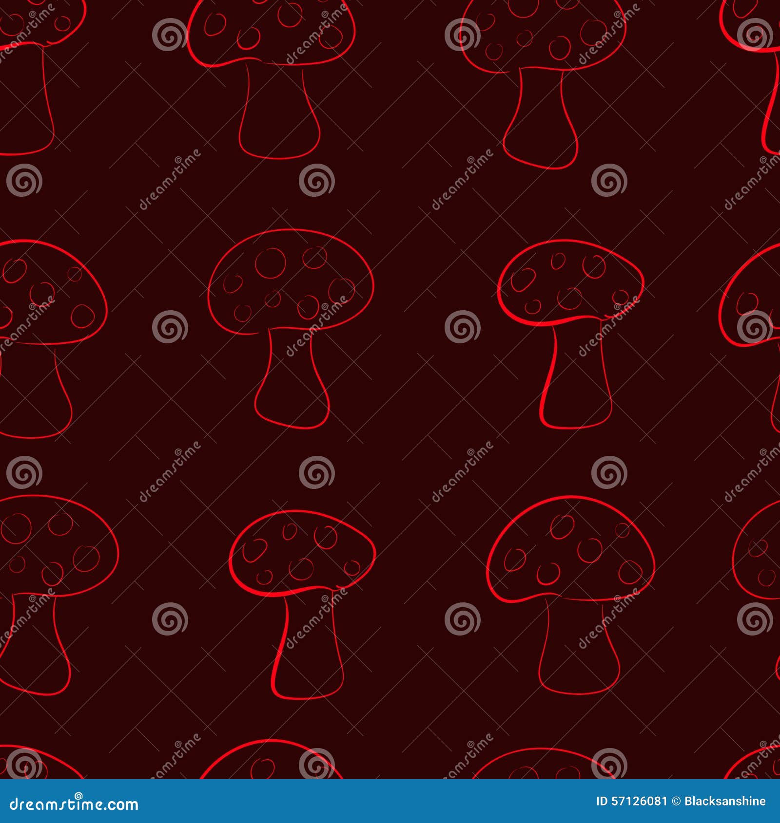 Seamless Contours of Fly Agarics Stock Vector - Illustration of natural ...