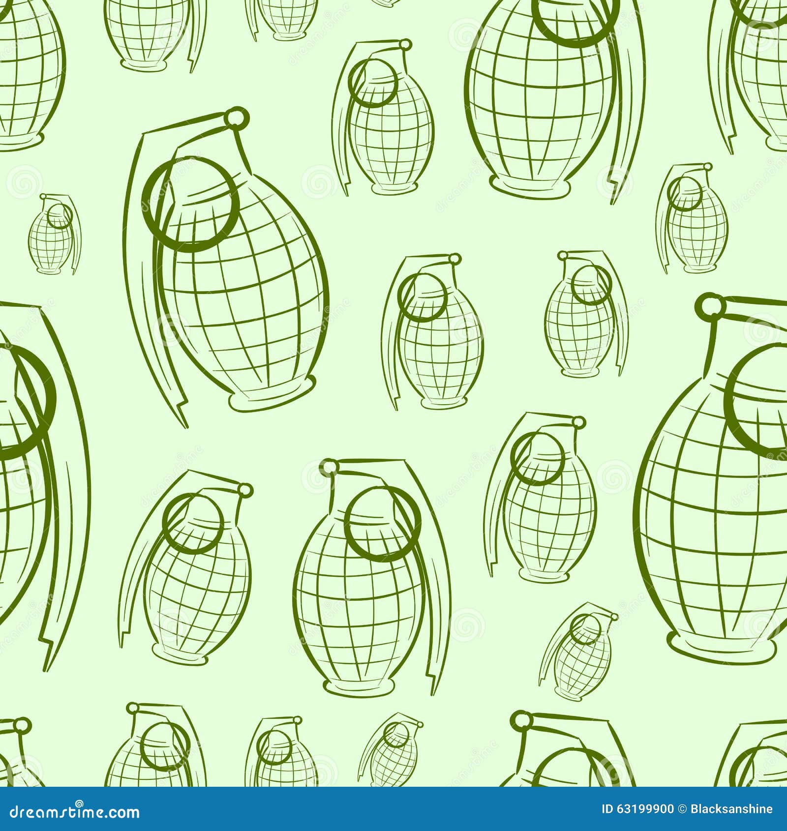 Seamless Contours of Grenades Stock Vector - Illustration of dynamite ...