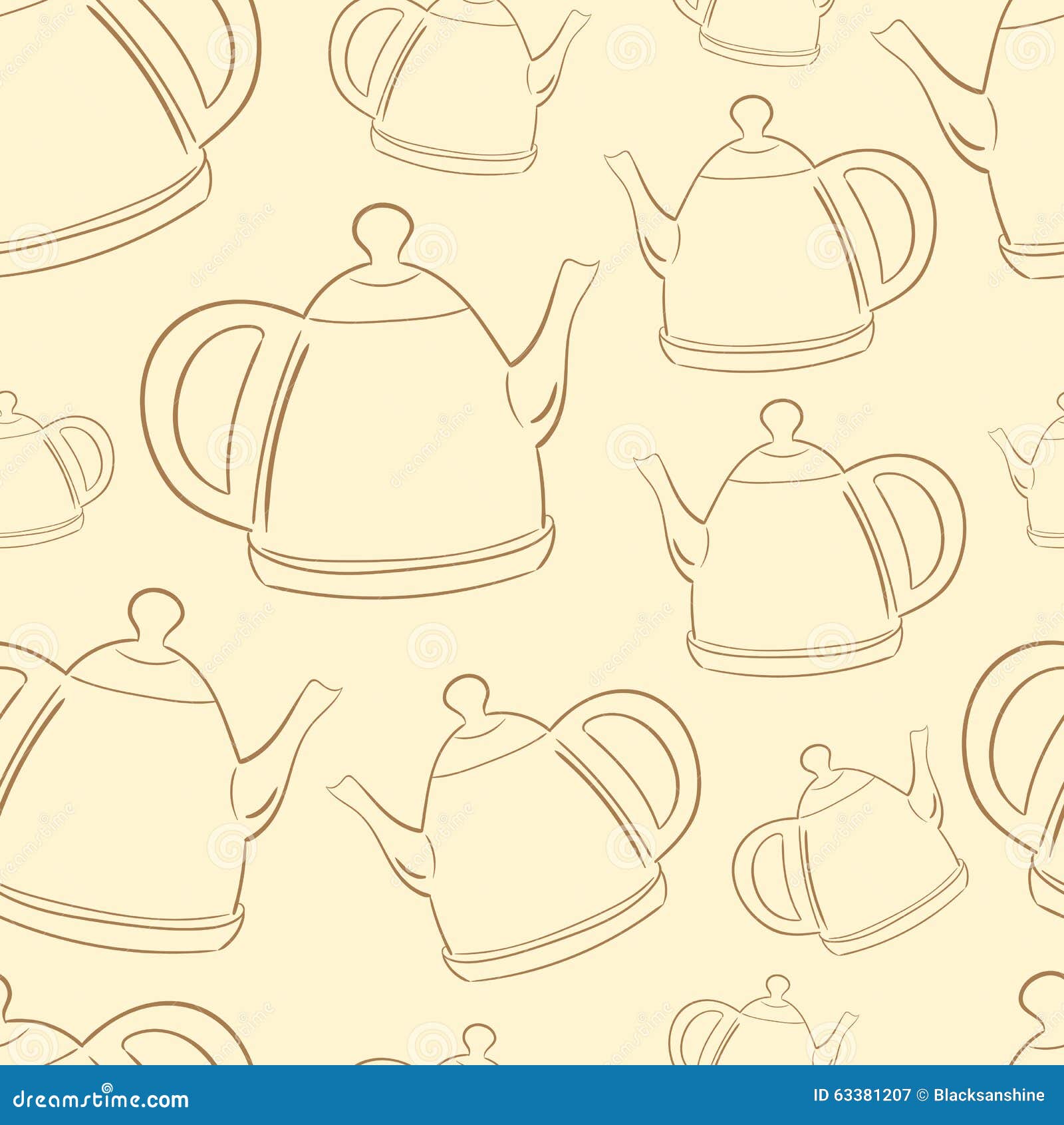 Seamless Contours of Teapots Stock Vector - Illustration of design ...