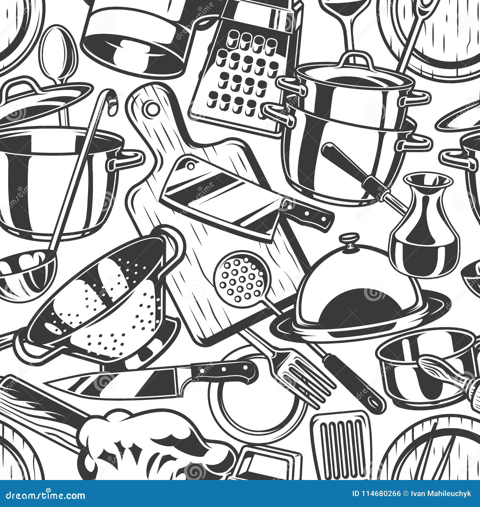 Seamless Cooking Background Stock Vector - Illustration of domestic, graphic: 114680266