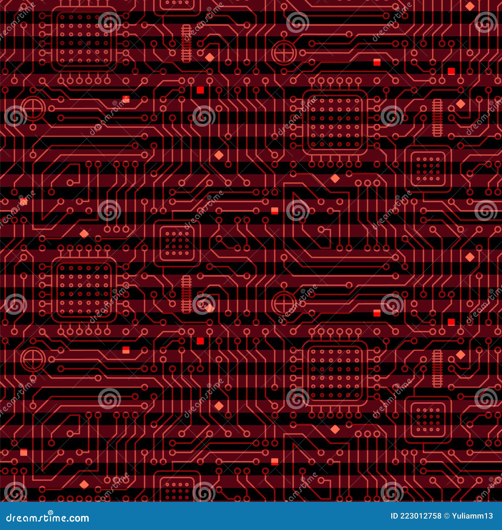 Seamless Copper Pattern from a Computer Microcircuit Stock Vector ...